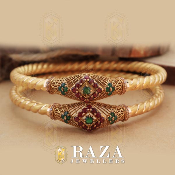 GOLD PIPE BANGLES » Raza Jewellers