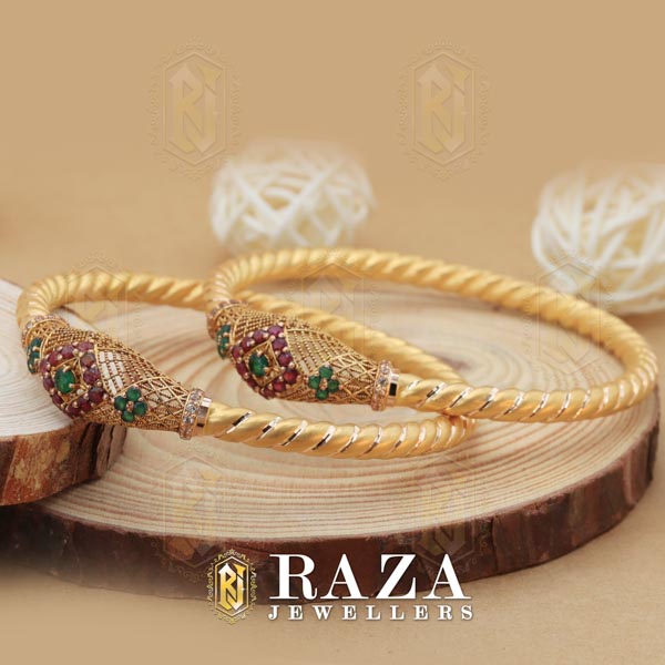 GOLD PIPE BANGLES » Raza Jewellers