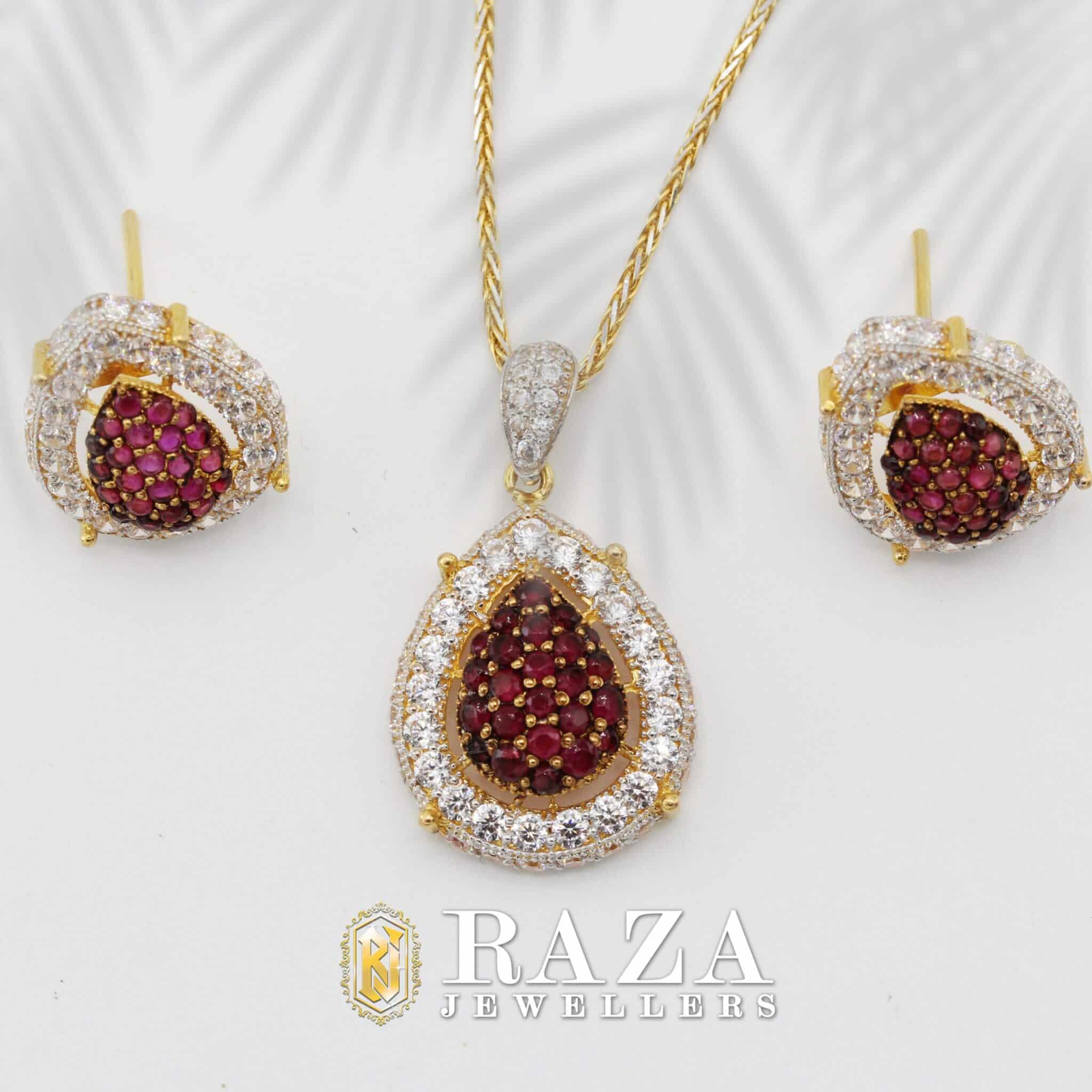 RUBY GOLD LOCKET SET » Raza Jewellers
