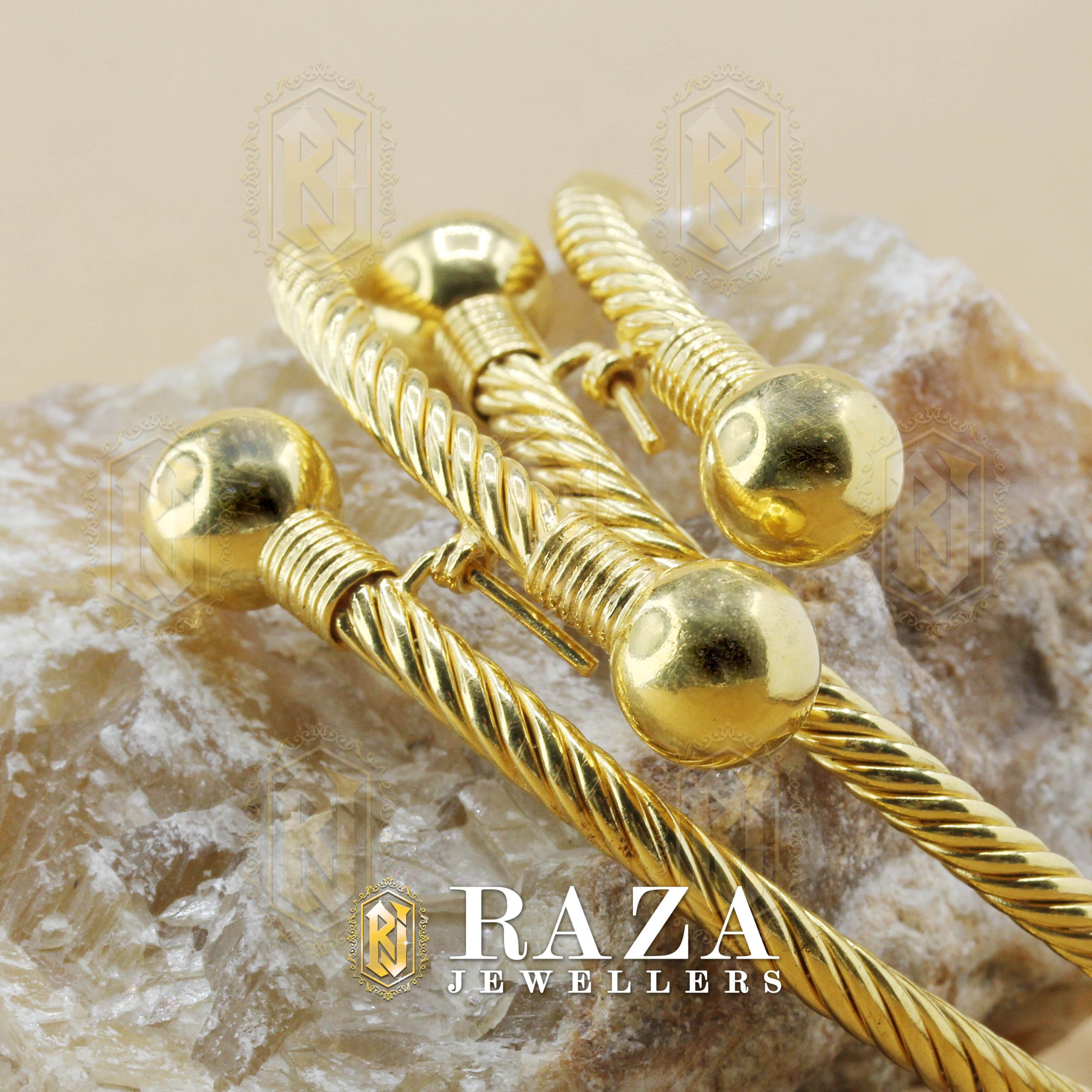 GOLD PIPE BANGLES » Raza Jewellers