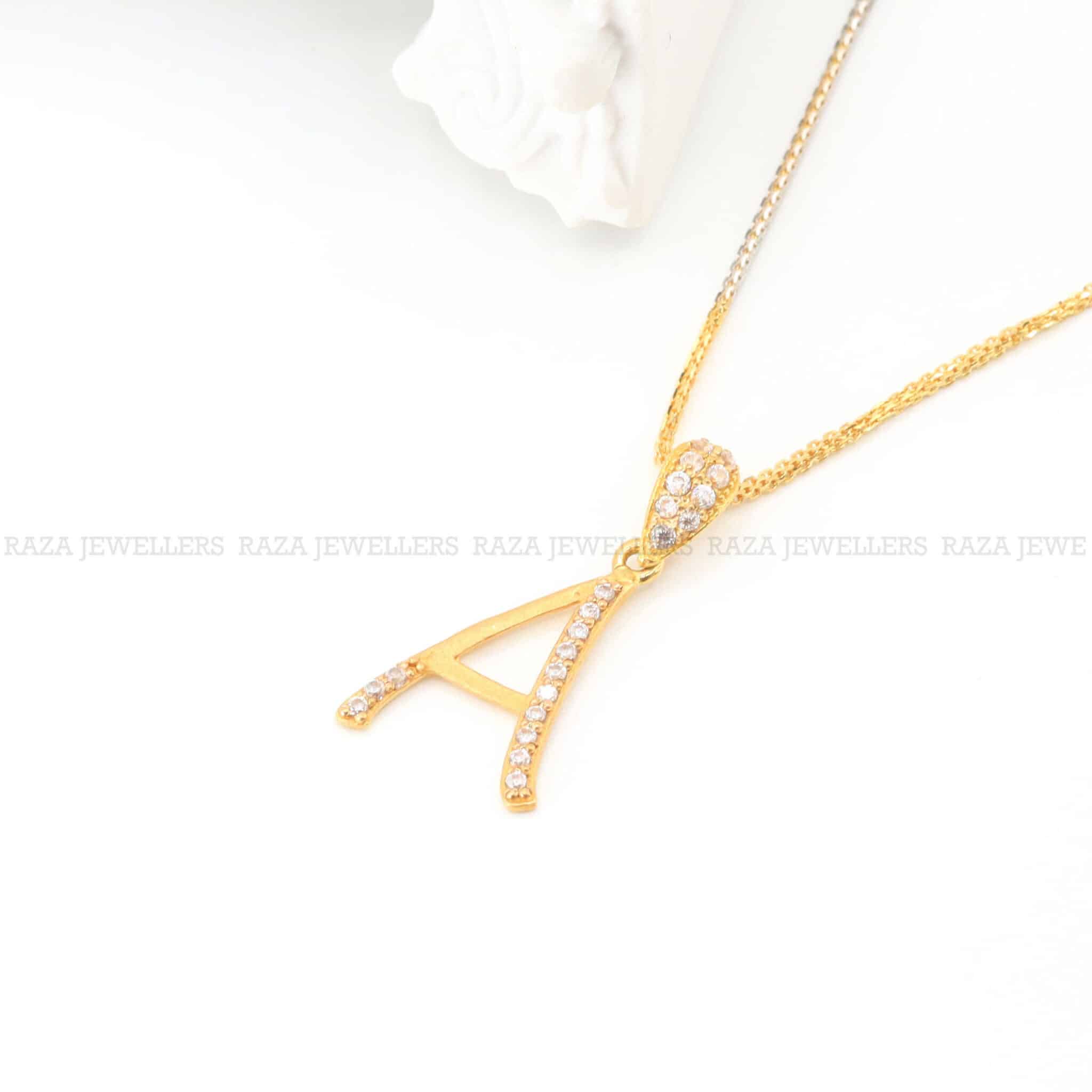 GOLD ALPHABET LOCKET » Raza Jewellers