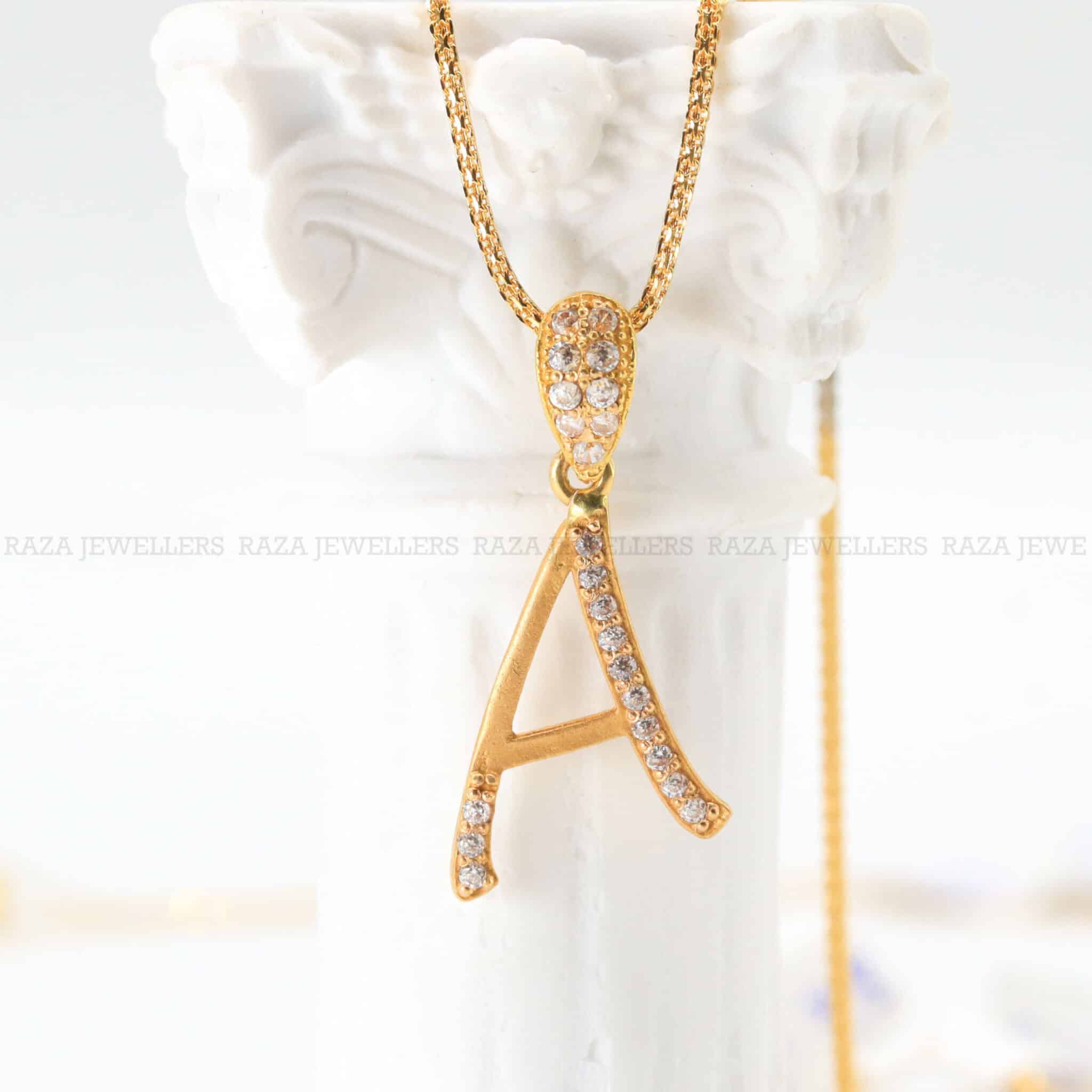 GOLD ALPHABET LOCKET » Raza Jewellers
