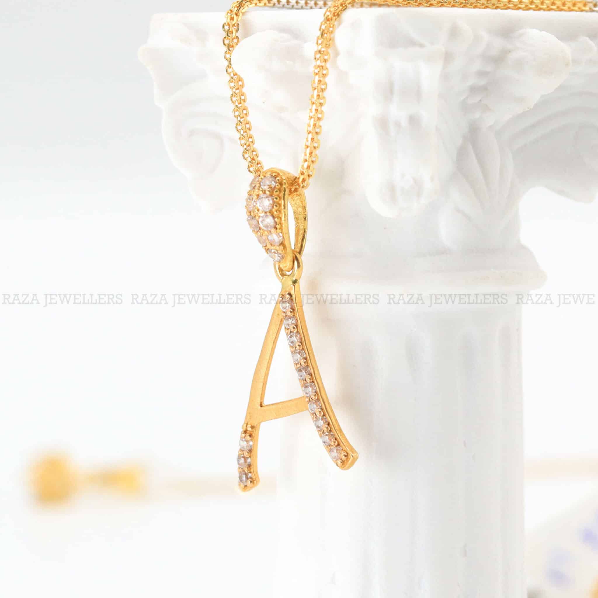 GOLD ALPHABET LOCKET » Raza Jewellers