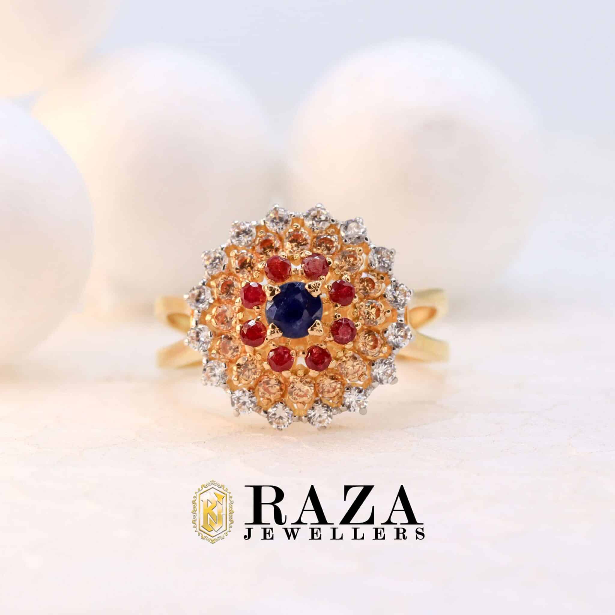 RUBY SAPPHIRE GOLD RING » Raza Jewellers