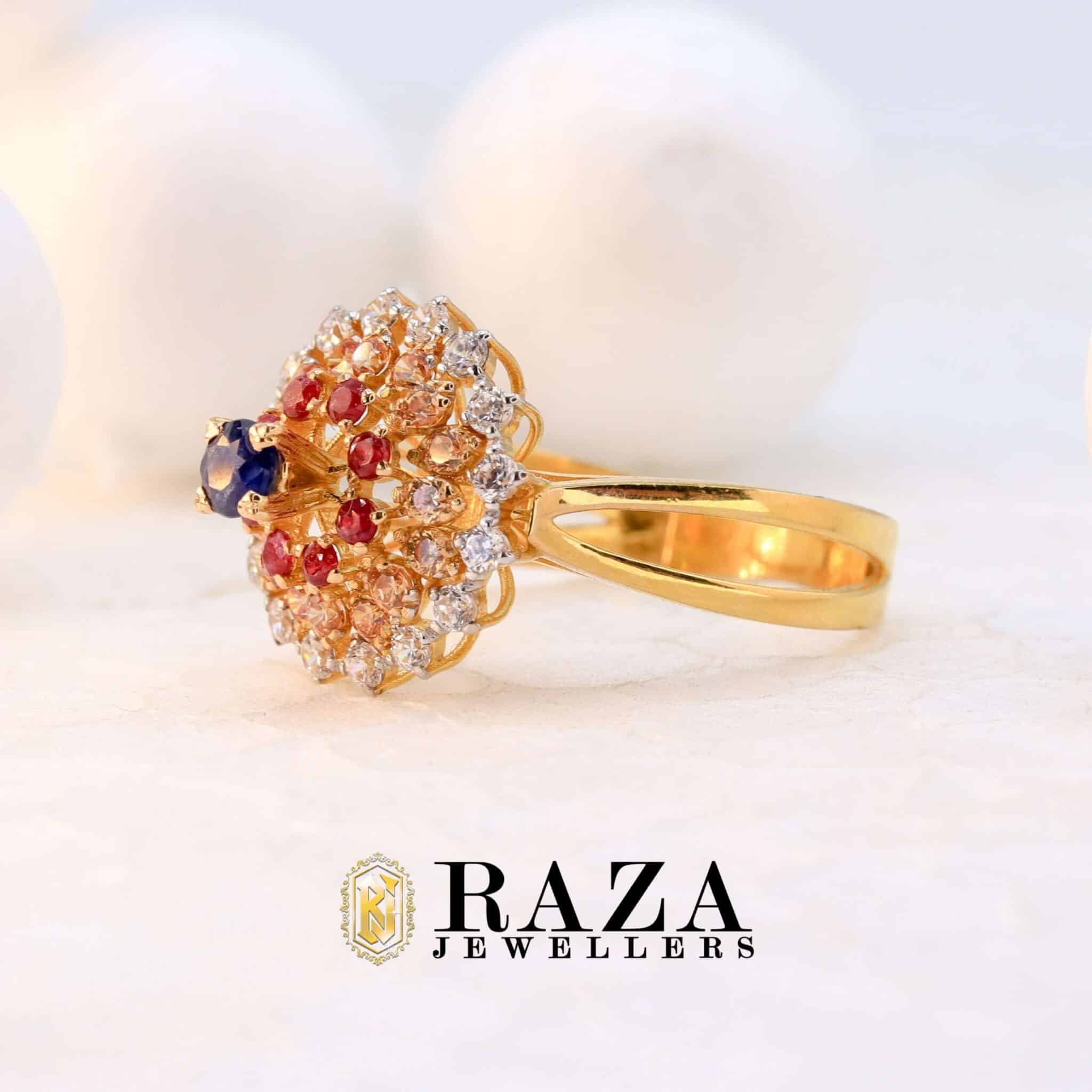 RUBY SAPPHIRE GOLD RING » Raza Jewellers