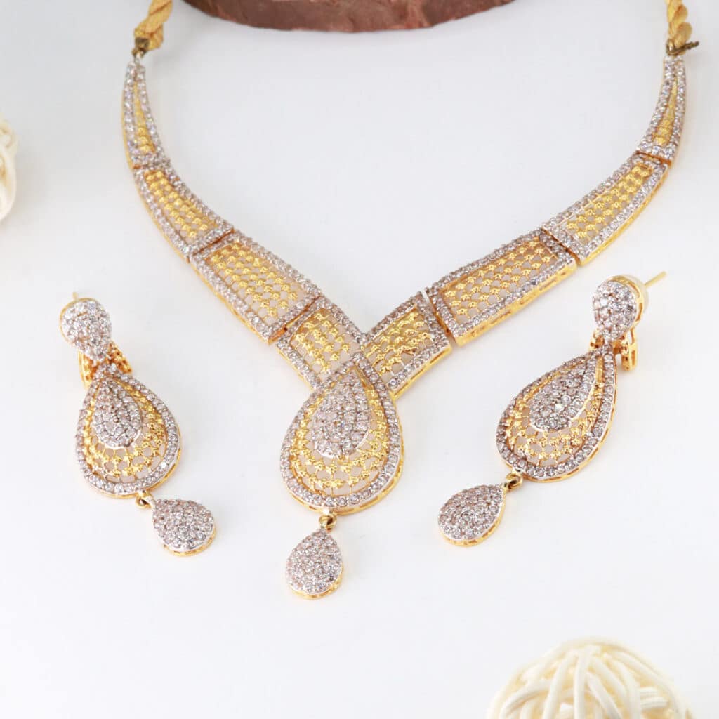 Modern Gold Bridal Necklace Set » Raza Jewellers
